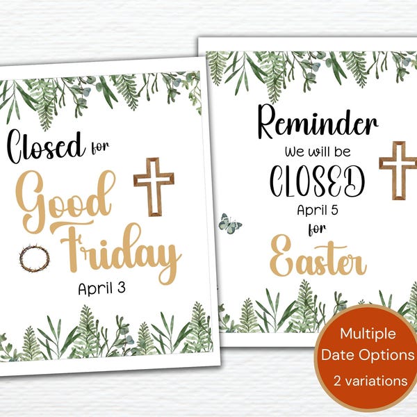 Closed for Easter Signs - Etsy