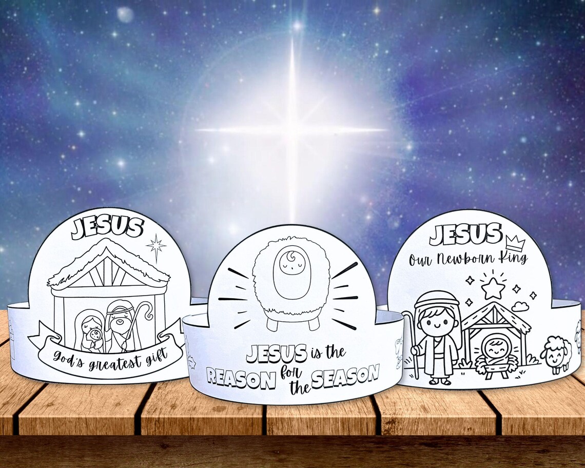 Jesus is the Reason Nativity Paper Crown Craft, Christmas Crown Jesus ...
