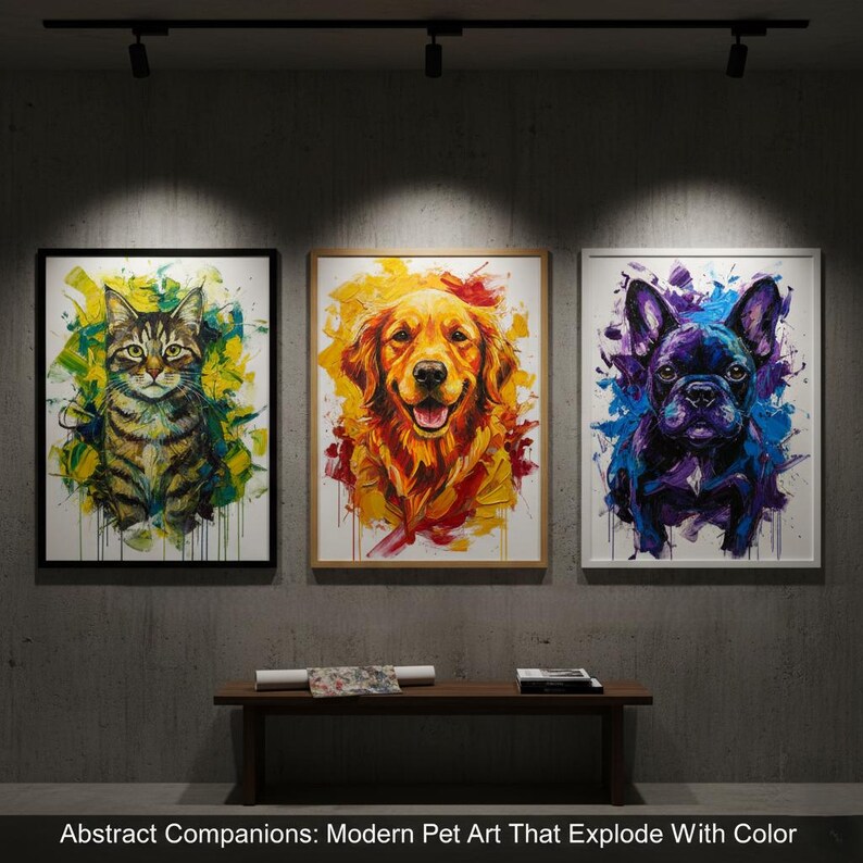Custom Color Splash Pet Portrait – Modern Abstract Framed Art - Etsy