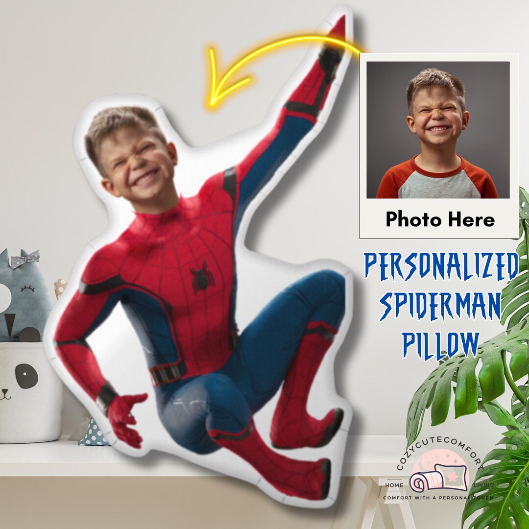 Custom Spiderman Shaped Pillow From Photo, Personalized 3D Pillow ...
