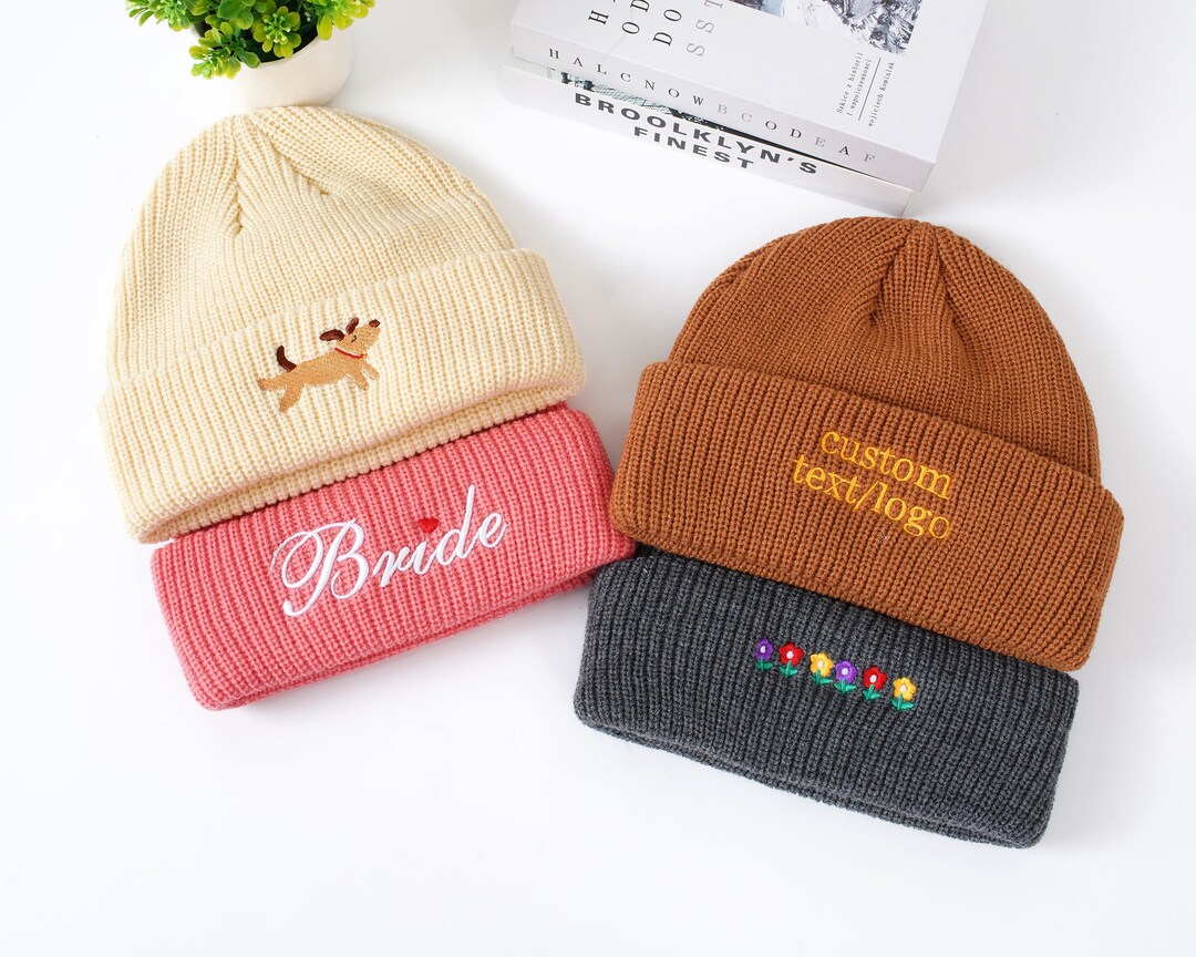 Custom Winter Hat With Text and Logo, Personalized Beanie, Bachelorette ...