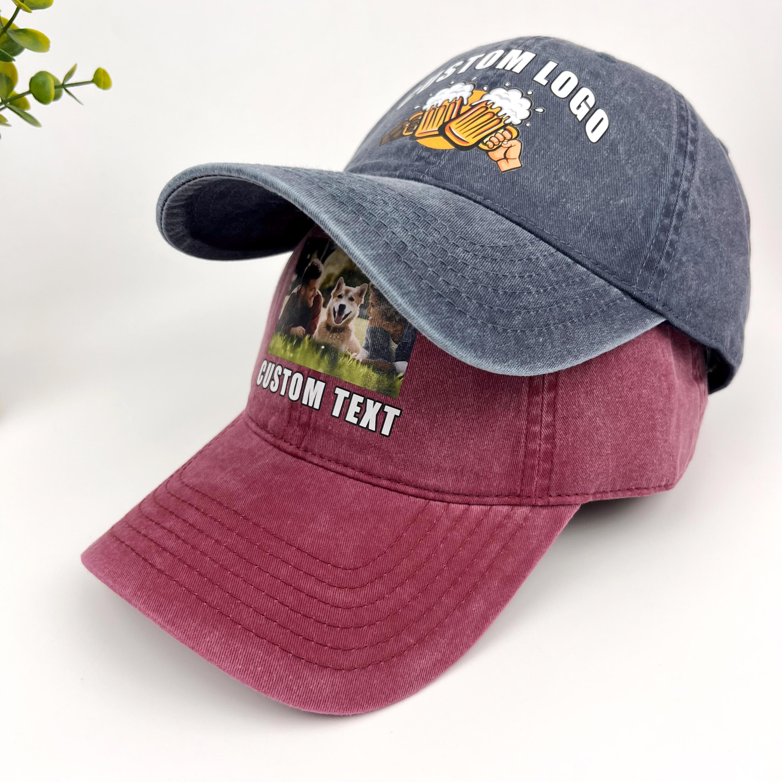 Printed Baseball Cap With Your Logo , Custom Pet Photo Caps ...