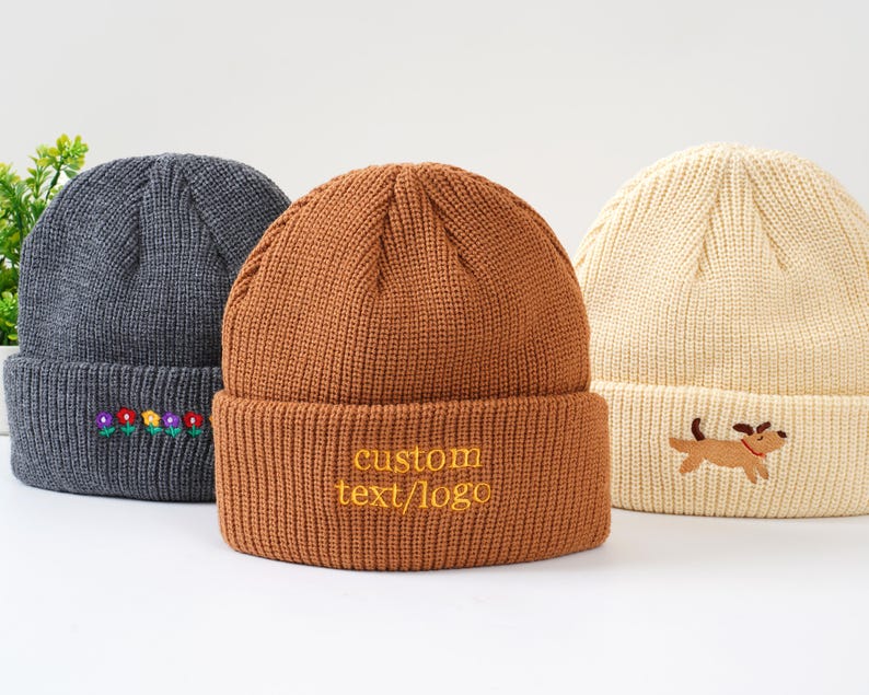 Personalized Embroidered Winter Hat, Custom Text/logo, Classic Winter ...