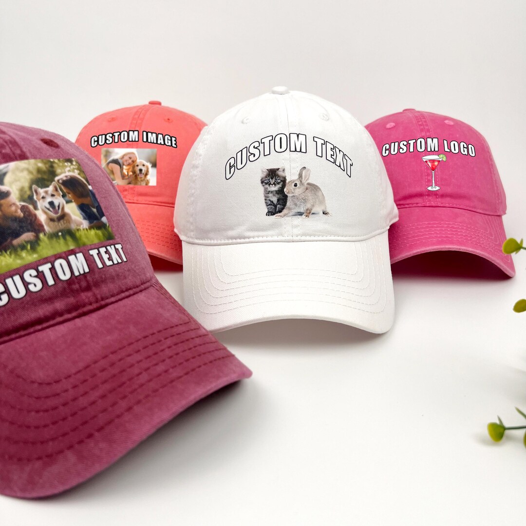 Printed Baseball Cap With Your Logo , Custom Pet Photo Caps ...