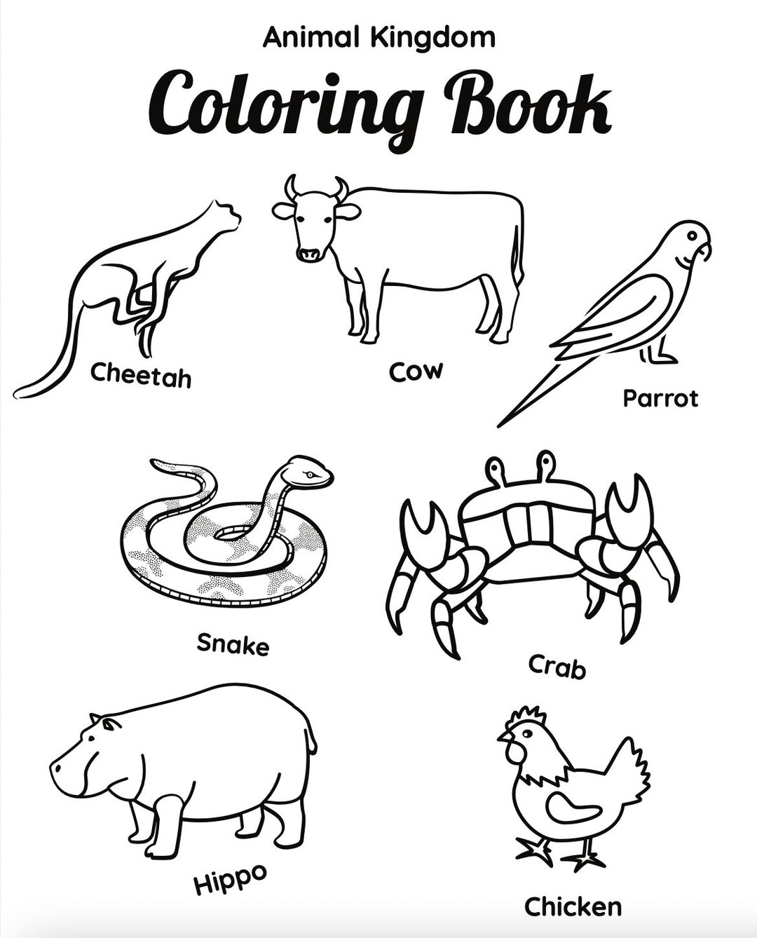 Coloring Pages Vietnamese English Animal Kingdom - Etsy
