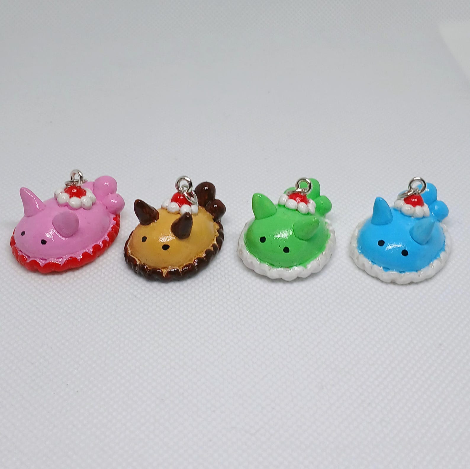 Jelly and Pudding Sea Slug Charms, Handmade Polymer Clay Nudibranch ...