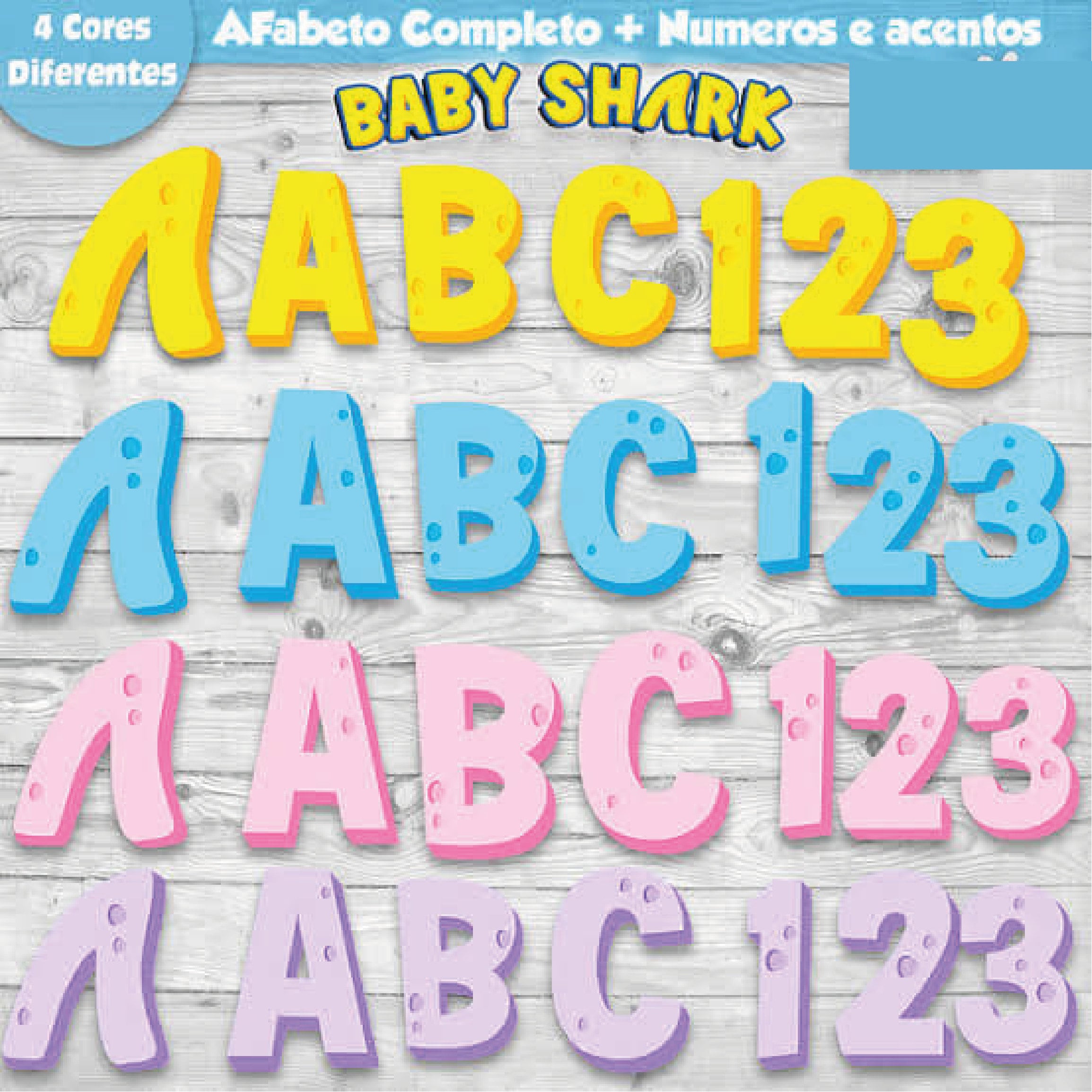 Full Alphabet Baby Shark PNG Clipart Alphabet Instant Download - Etsy