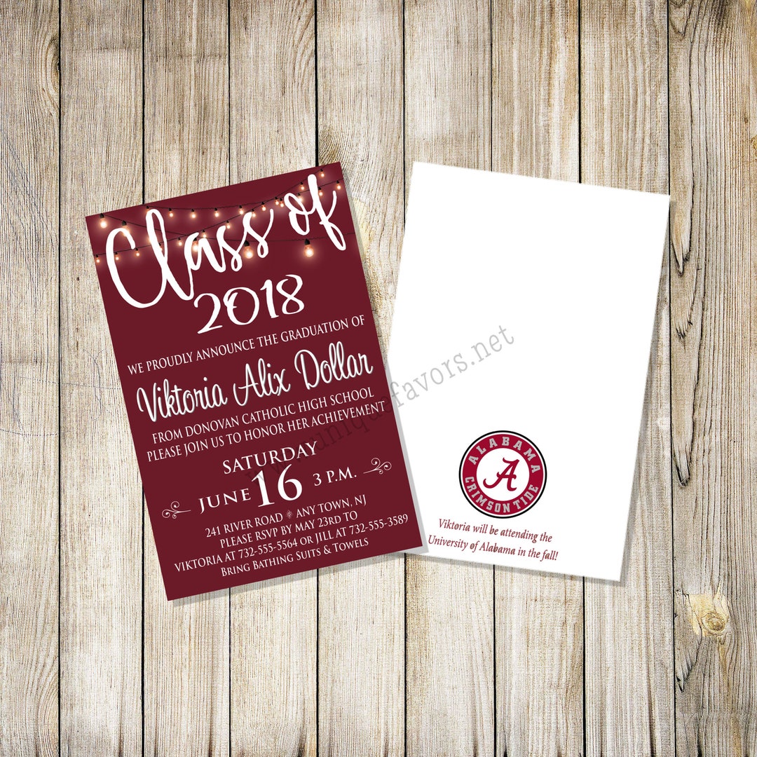 Personalized Graduation Invitation. Second Side Printing Free - Etsy