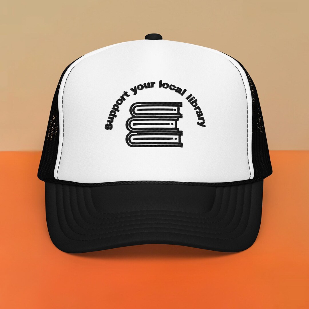 Embroidered Library Trucker Cap, Book Saying Trendy Foam Trucker Hat ...