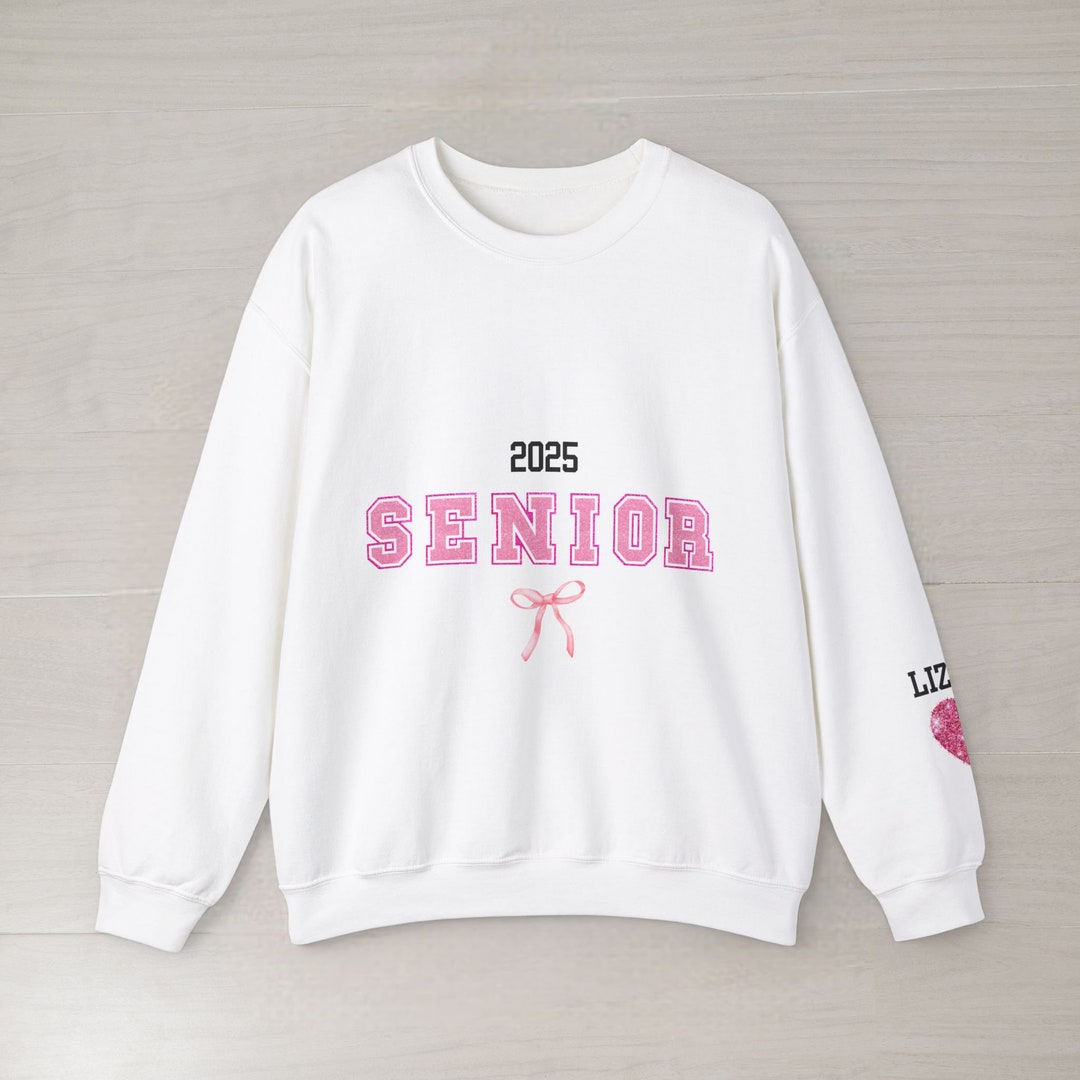 Personalized Senior 2025 Sweatshirts, Senior Pink Bow Sweater, Class of ...