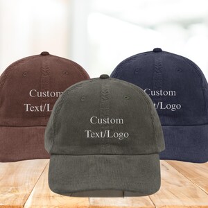 Customizable Text Logo Embroidered Hat, Embroidered Text Hat Logo ...