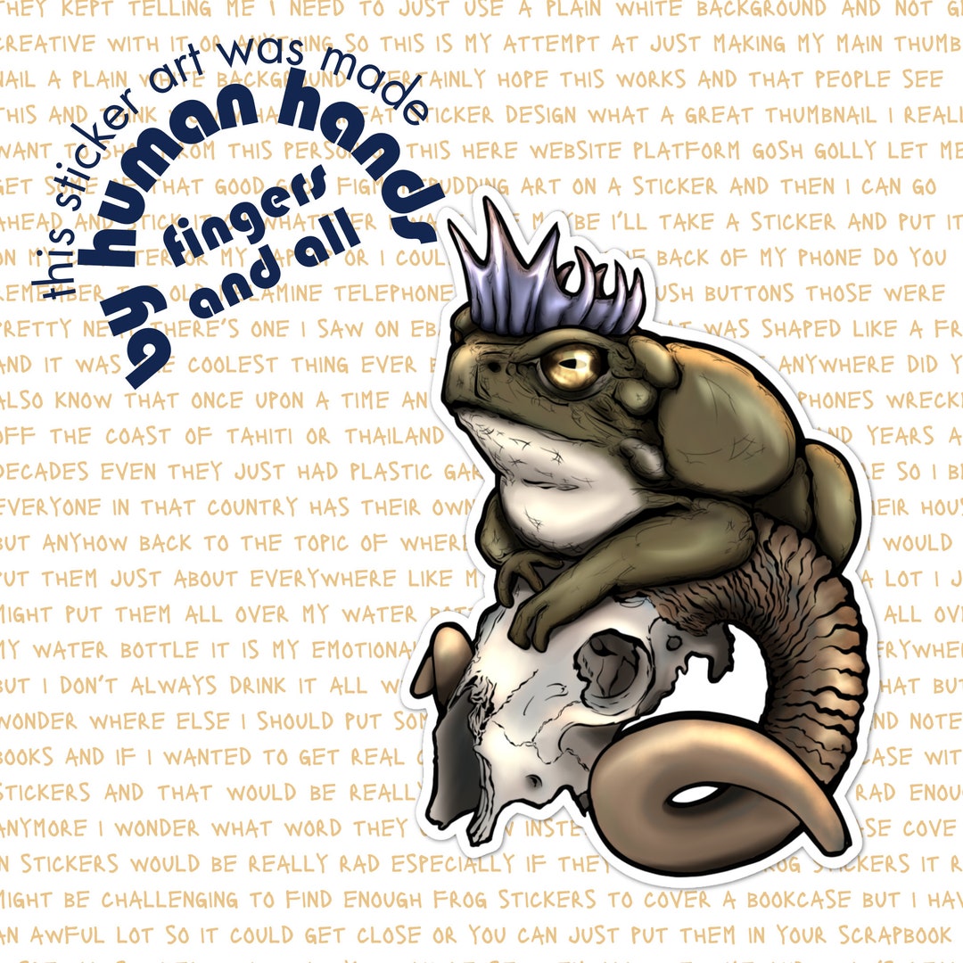 Ships Fast Emperor Colorado River Toad on Ram Skull Matte Vinyl Sticker ...