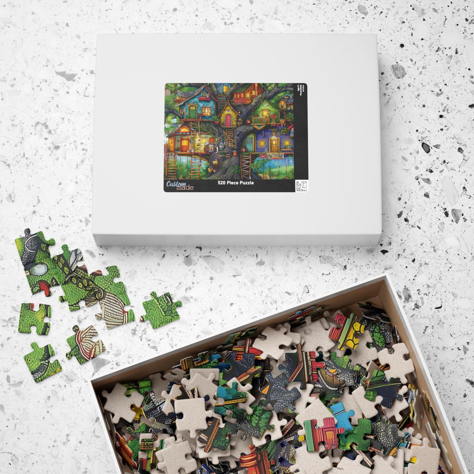 Jigsaw Puzzle | Whimsical Fantasy Treehouse | Fairy Tale Forest Art ...