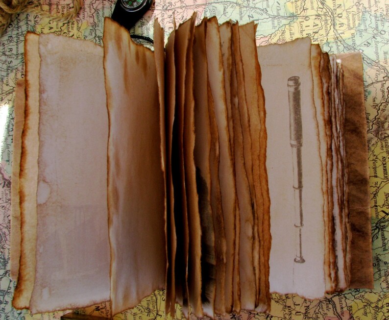 Antiqued Ship's Log Journal - Medium Size- MADE TO ORDER - Etsy