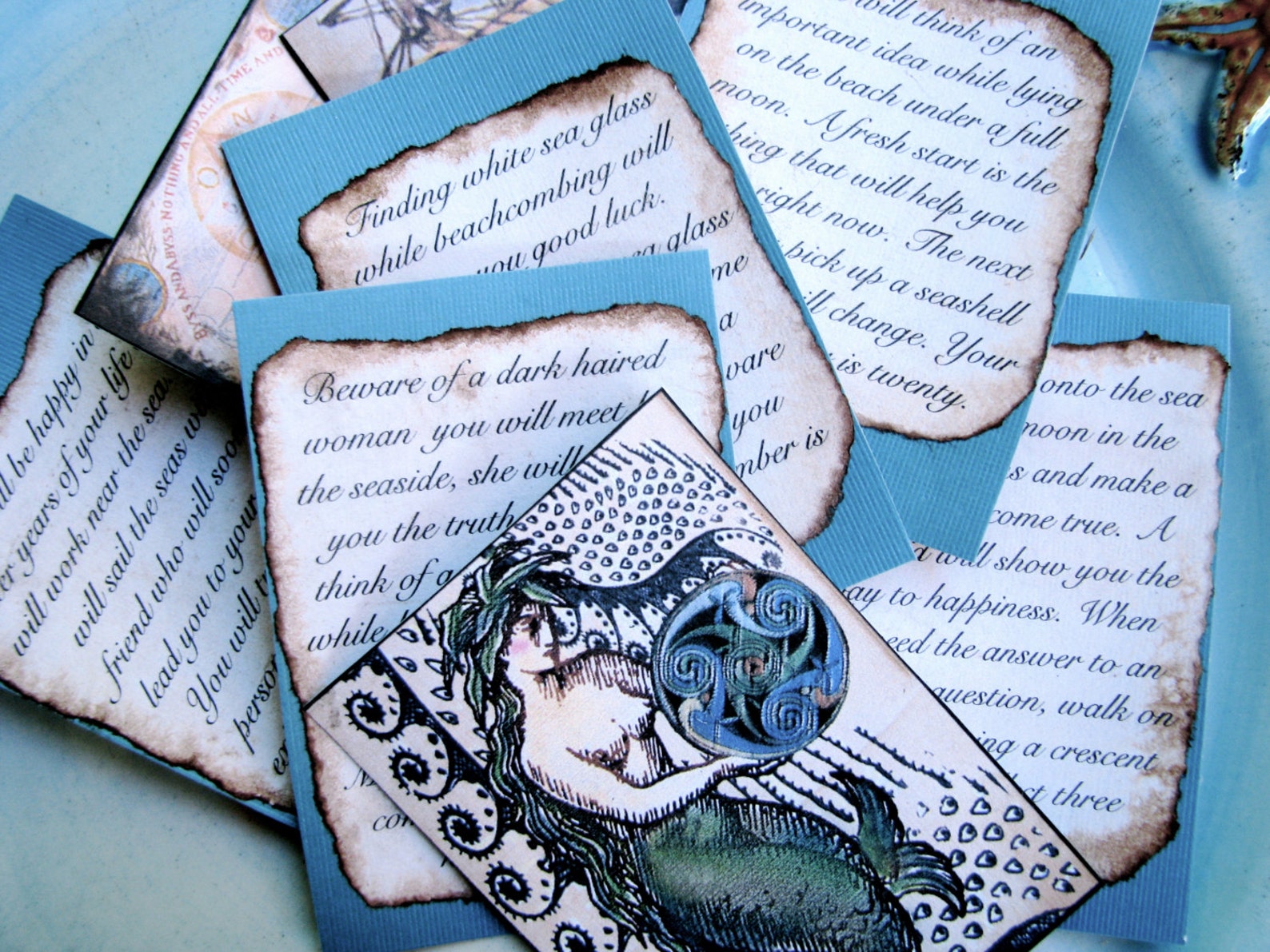 Mystic Mermaid Fortune Teller Cards, Party Favor, Beach Wedding, - Etsy