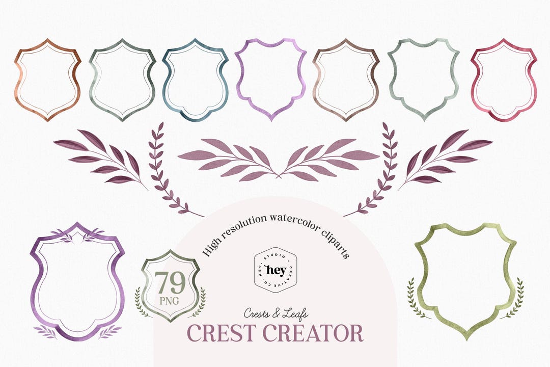 Crest Creator - Digital Clipart, Watercolor - Etsy
