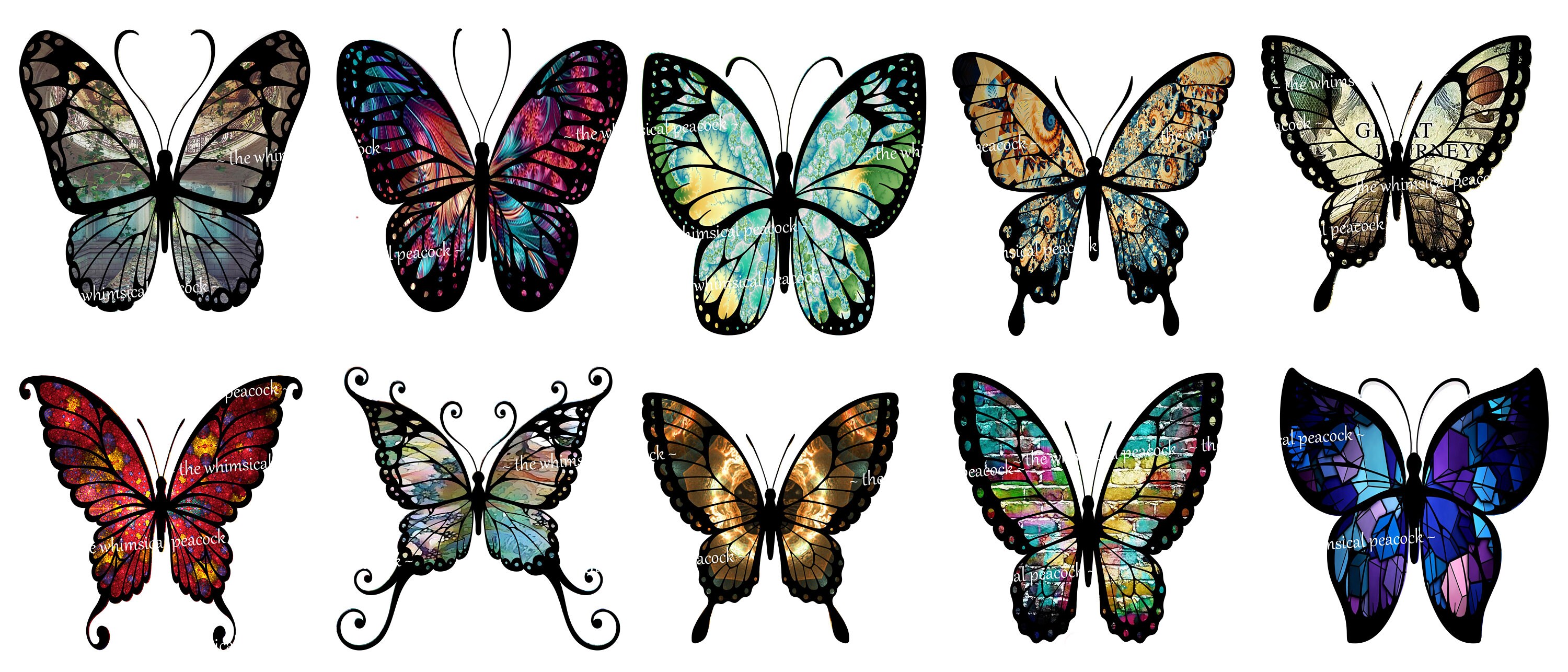 Digital Art Printables 10 HERMOSAS MARIPOSAS set2 Collage scrapbook ...