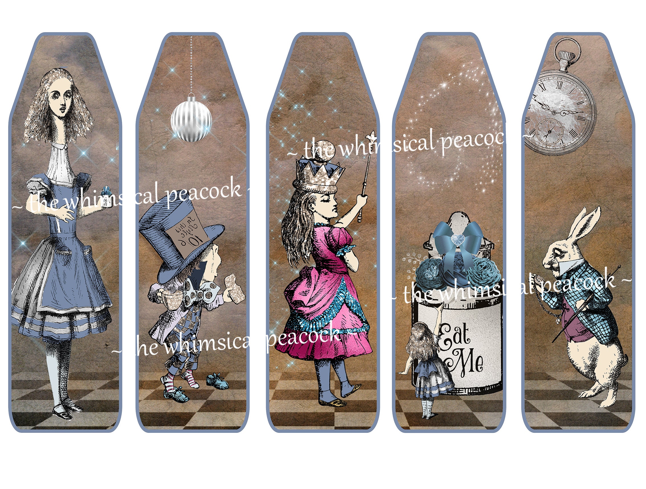 DIGITAL Art Instant Download ~ 10 ALICE in Wonderland Bookmarks or Tags ... DIGITAL Art Instant Download ~ 10 ALICE in Wonderland Bookmarks or Tags ...