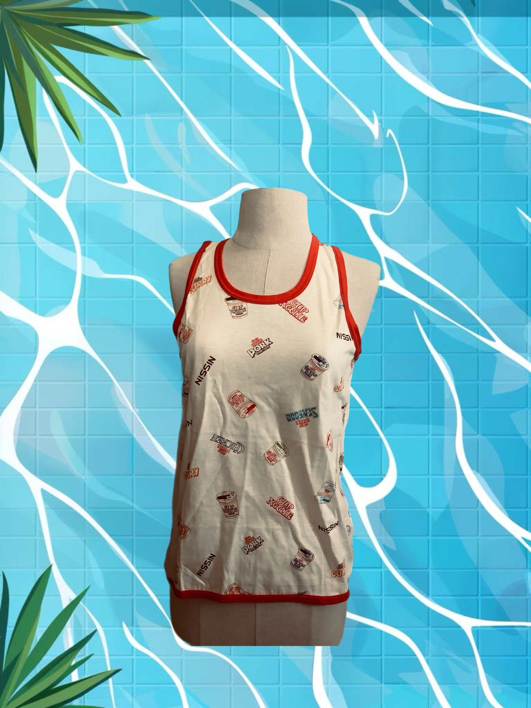 Vintage Tank Top With Japanese Cup of Noodles Design - Nissin Noodles ...