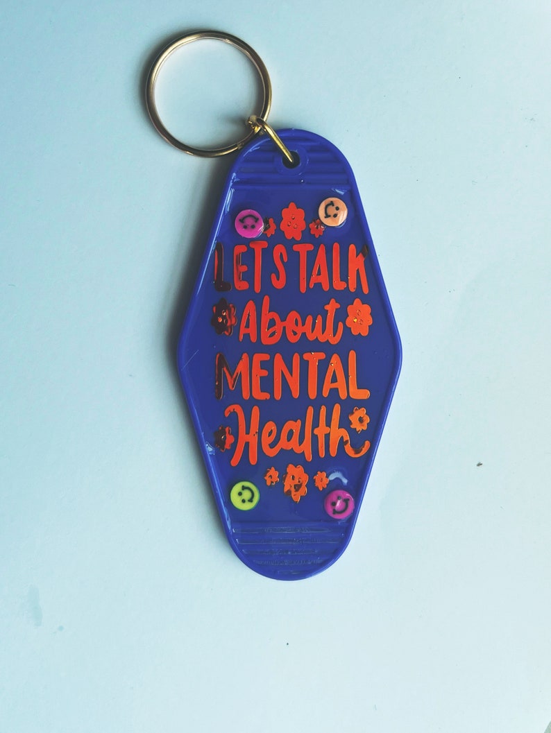 Lets Talk About Mental Health Resin Motel Keychain - Etsy