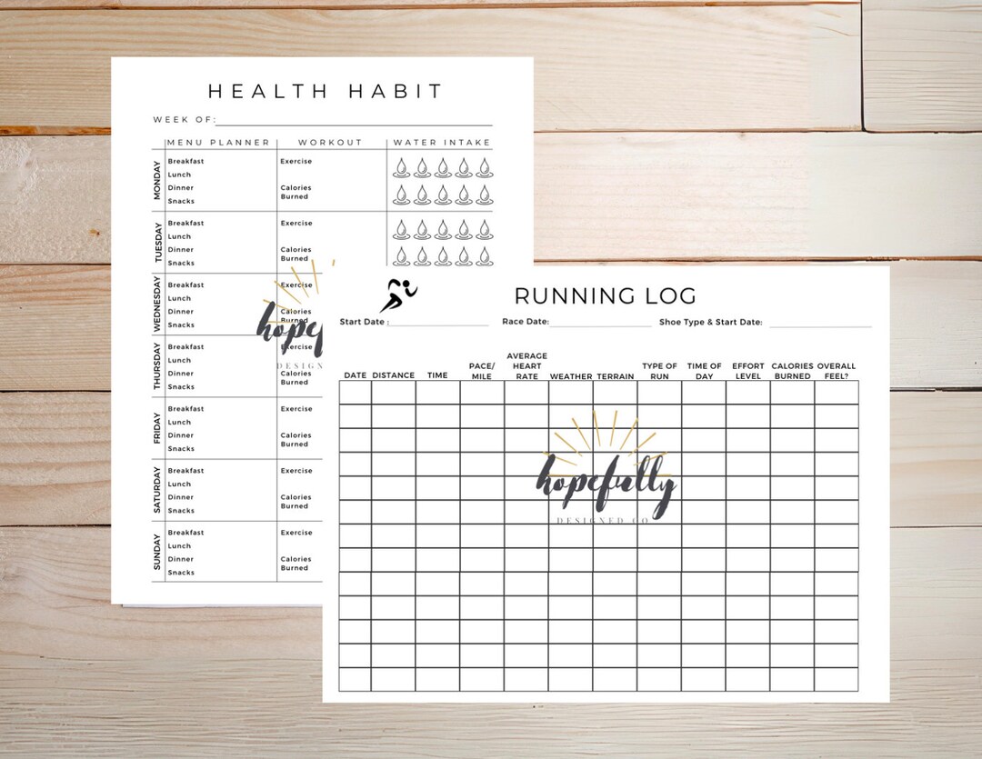 Marathon Training Log Marathon Training Tracker Running Log Healthy ...