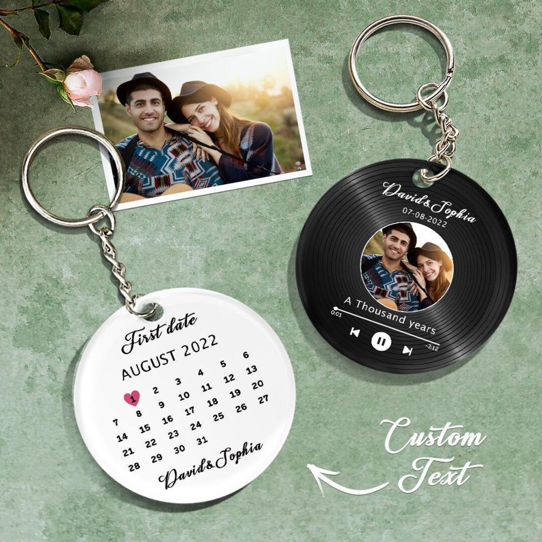 Personalized Record Disc Keychains & Calendar Keychains Unique Acrylic ...