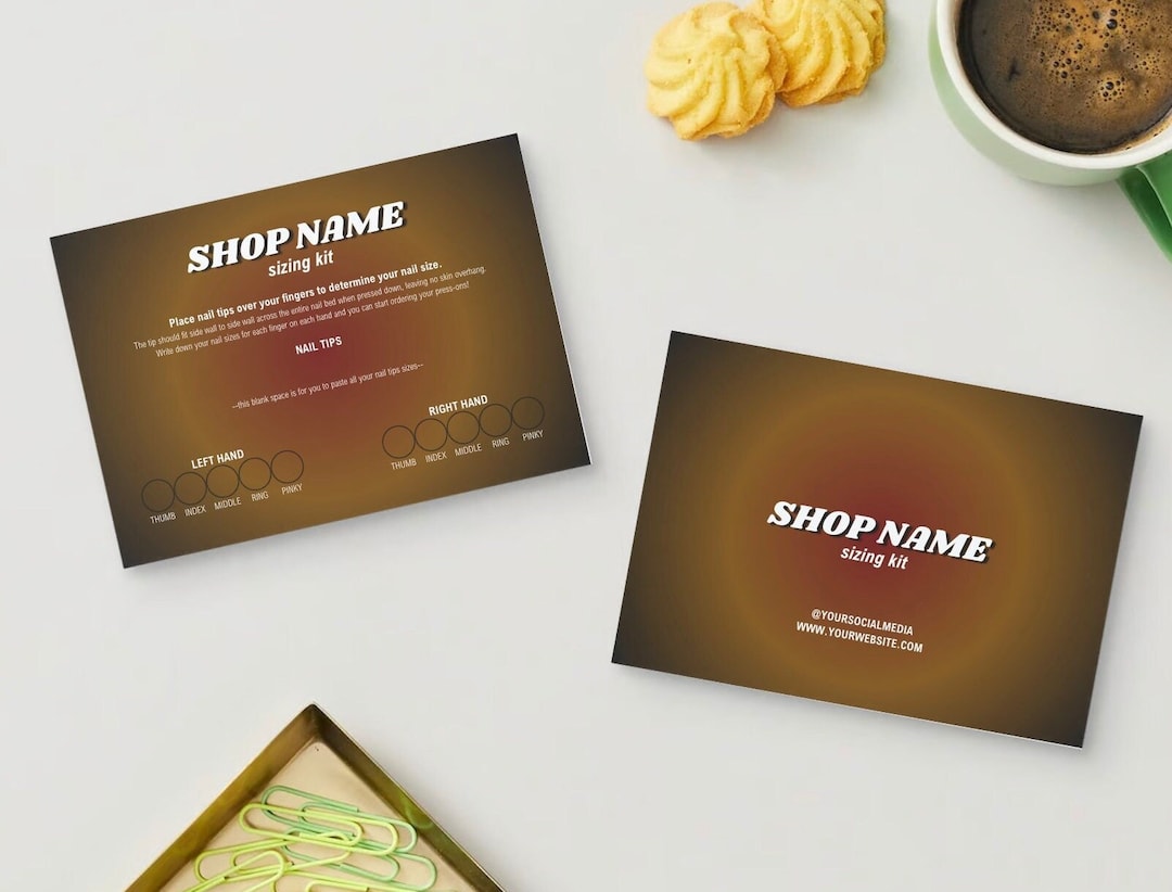 Printable Nail Sizing Card Editable Nail Template DIY Nail Kit Digital ...