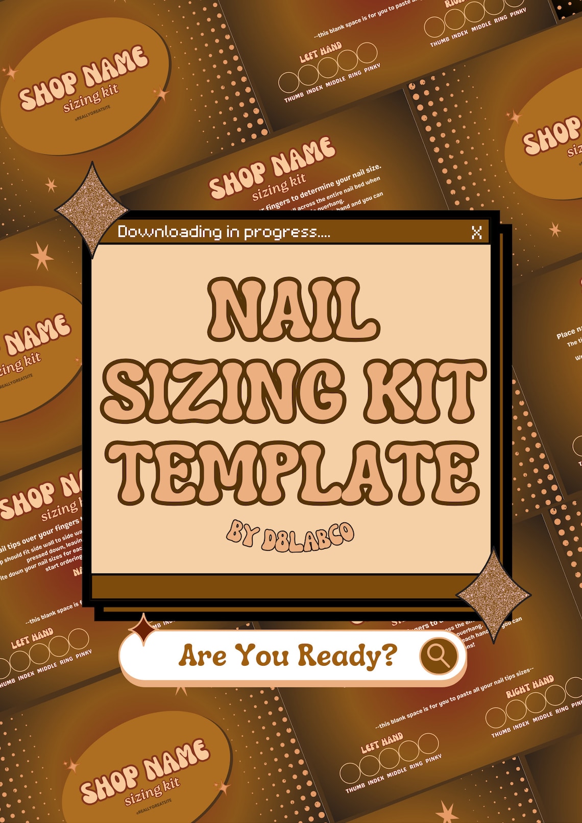 Printable Nail Sizing Card, Editable Nail Template, DIY Nail Kit ...