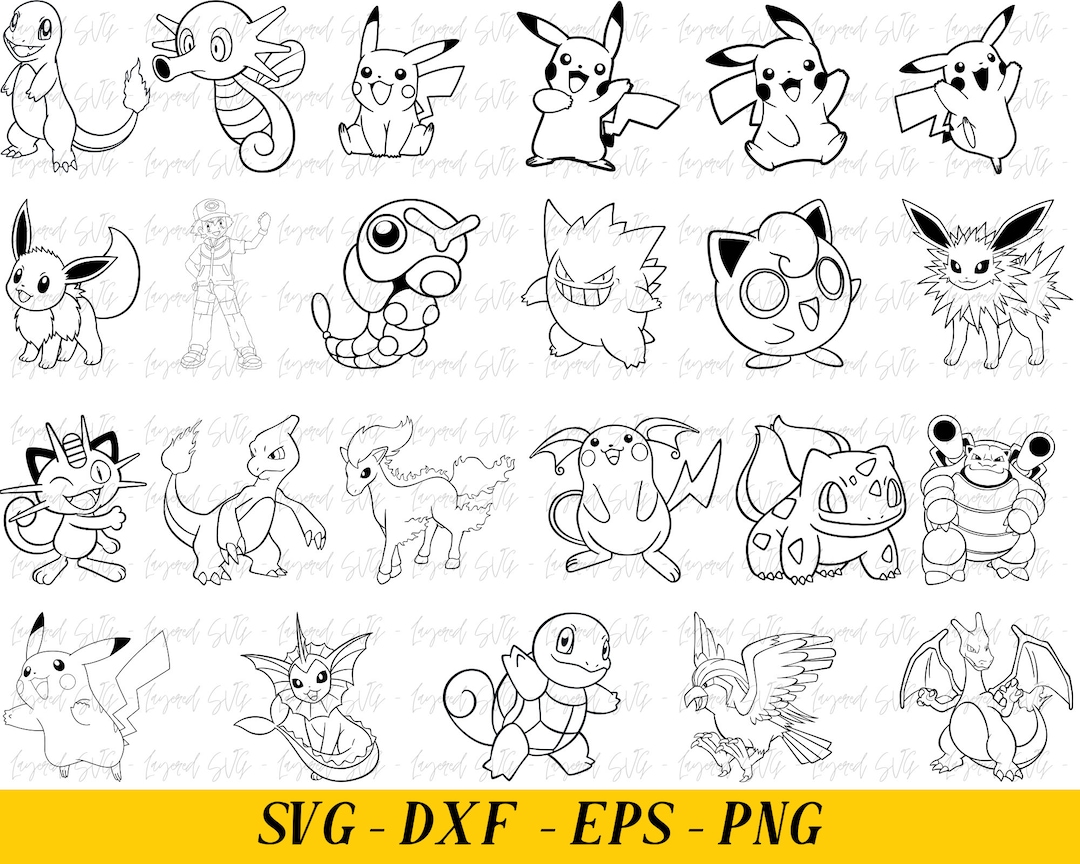890 Pokemon Layered Bundle Files, Pokemon Bundle, Pokemon Clipart ...