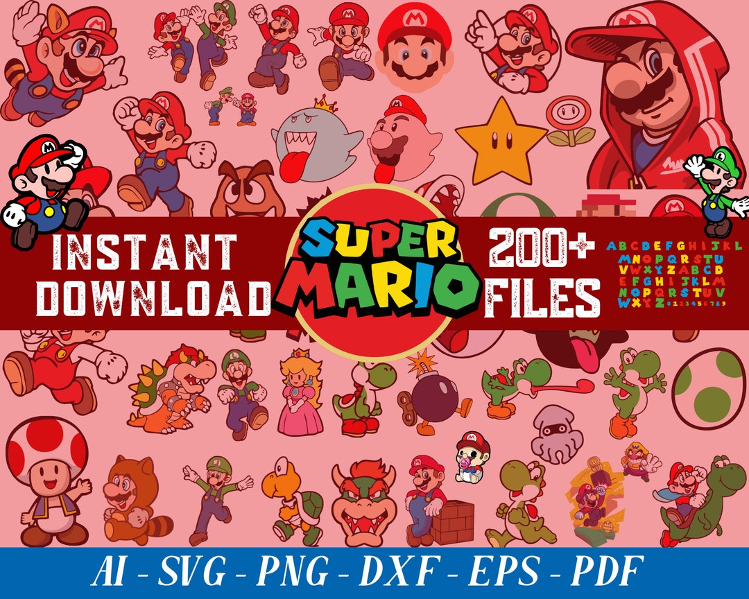 Super Mario SVG Bundle for Cricut and Sublimation, Mario Cut Files ...