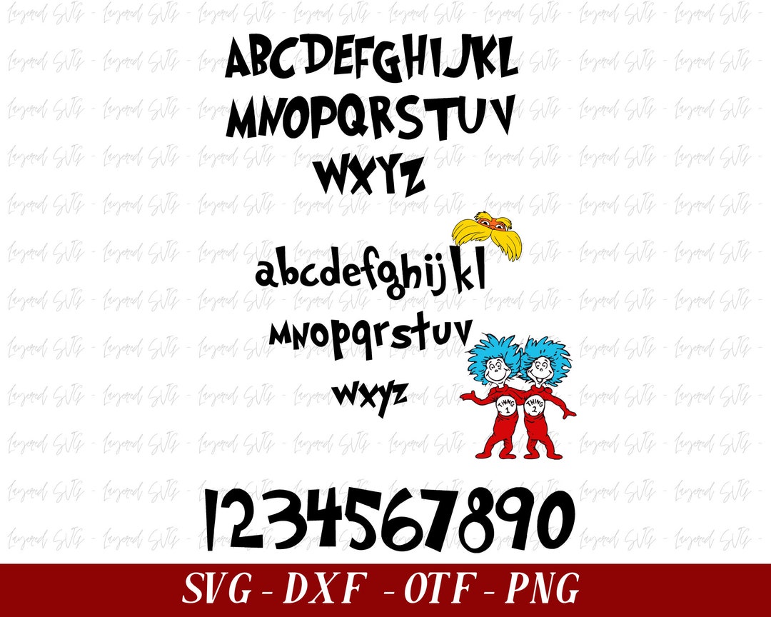 Seuss Alphabet Png Svg, Dr. Suess Bundle, Dr. Suess Font PNG Svg ...