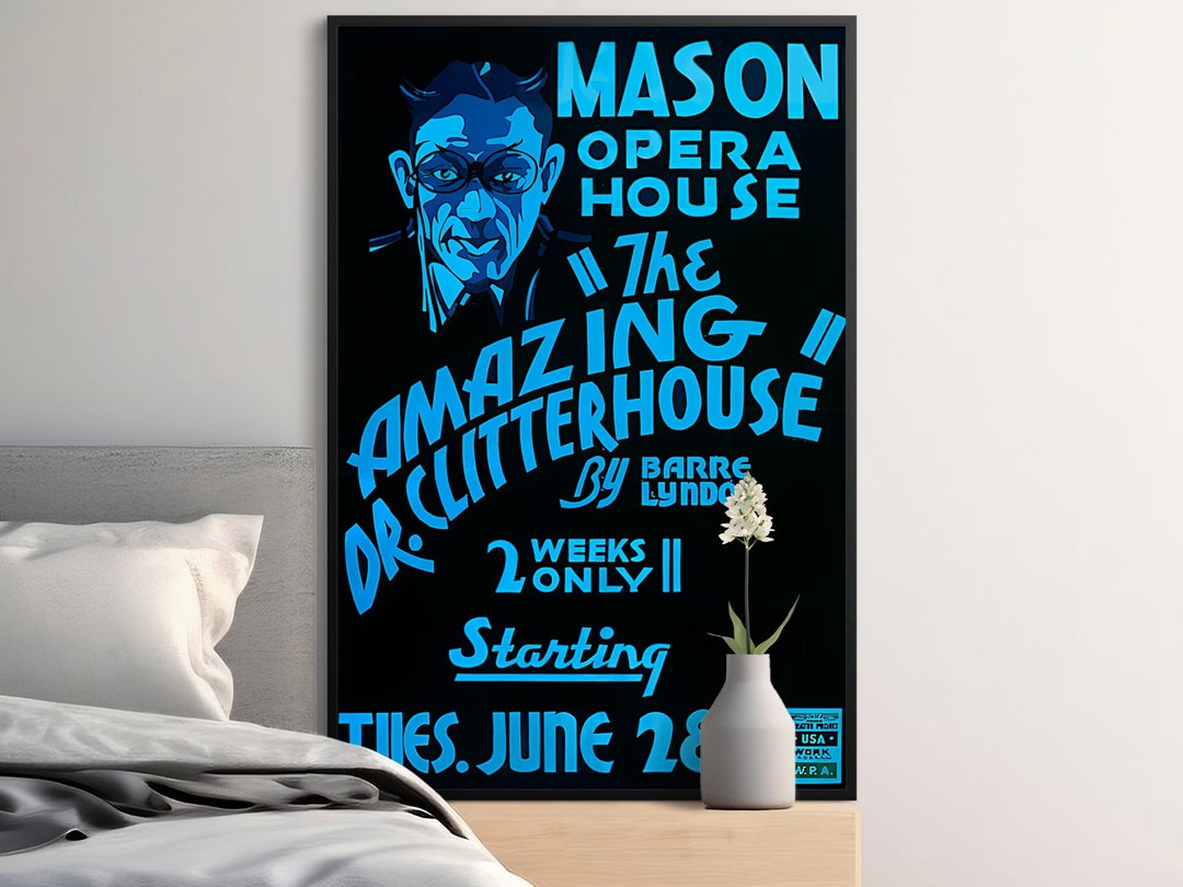 Vintage Mason Opera House Poster, the Amazing Dr. Clitterhouse, Digital ...