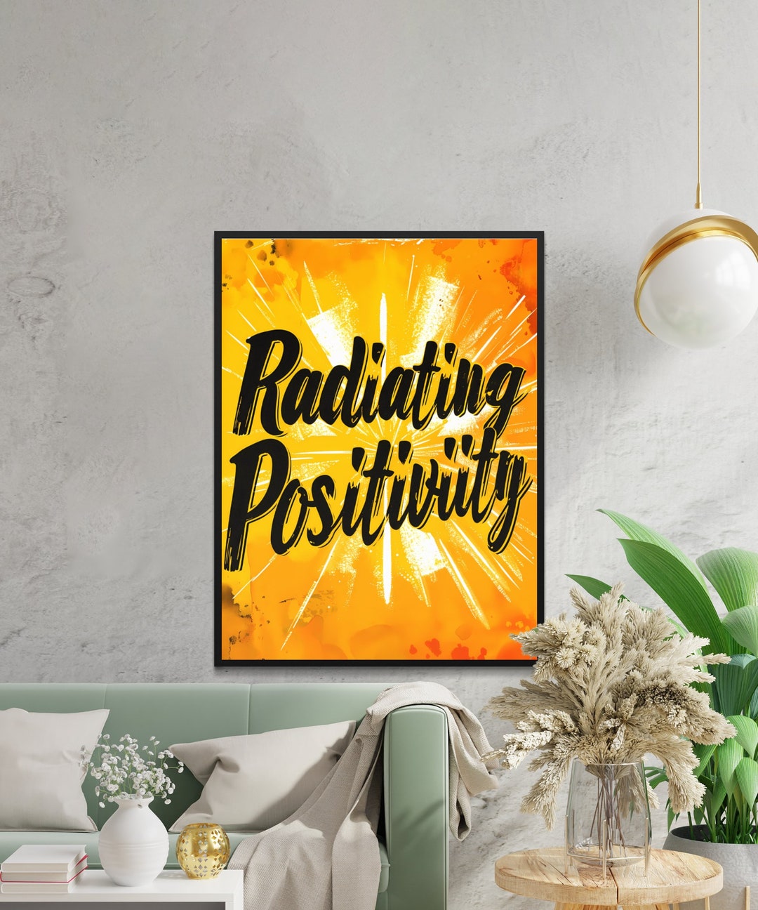 Radiating Positivity Inspirational Quote Poster, Digital Download Home ...
