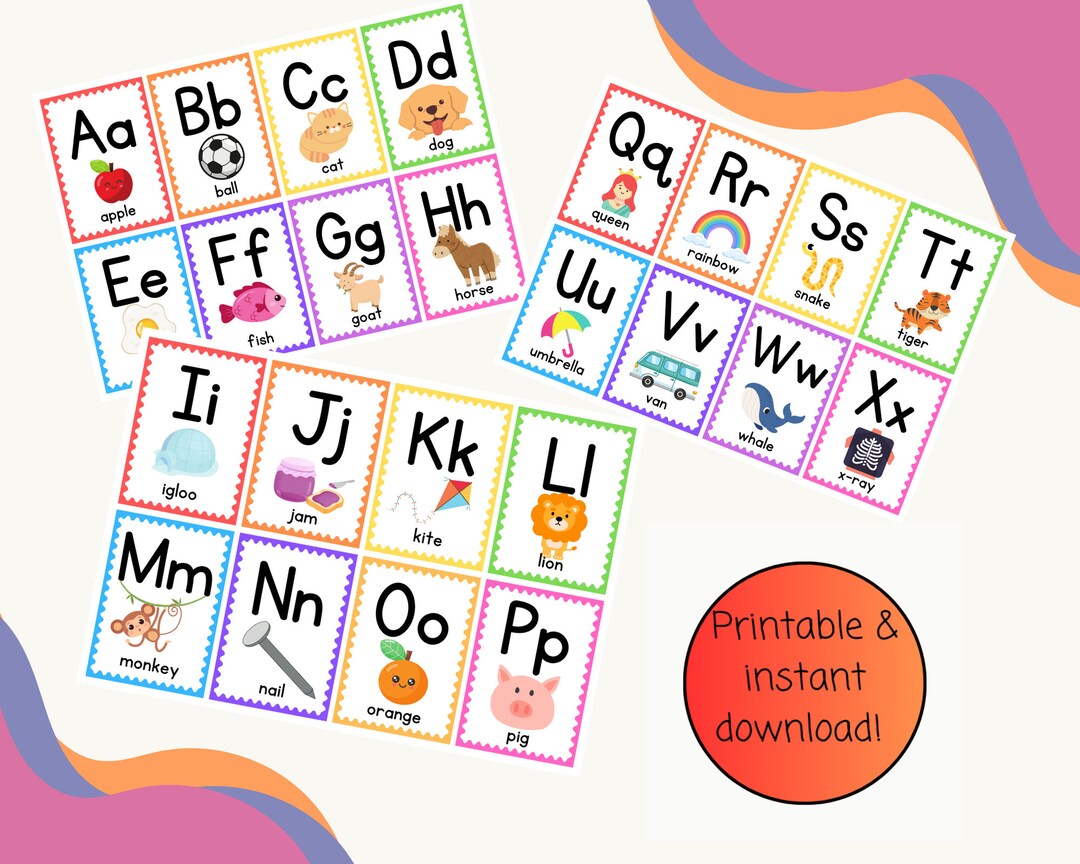 Alphabet Flashcards/ Teaching Resources/ Fun Learning/ Digital Download/ Instant Printing - Etsy