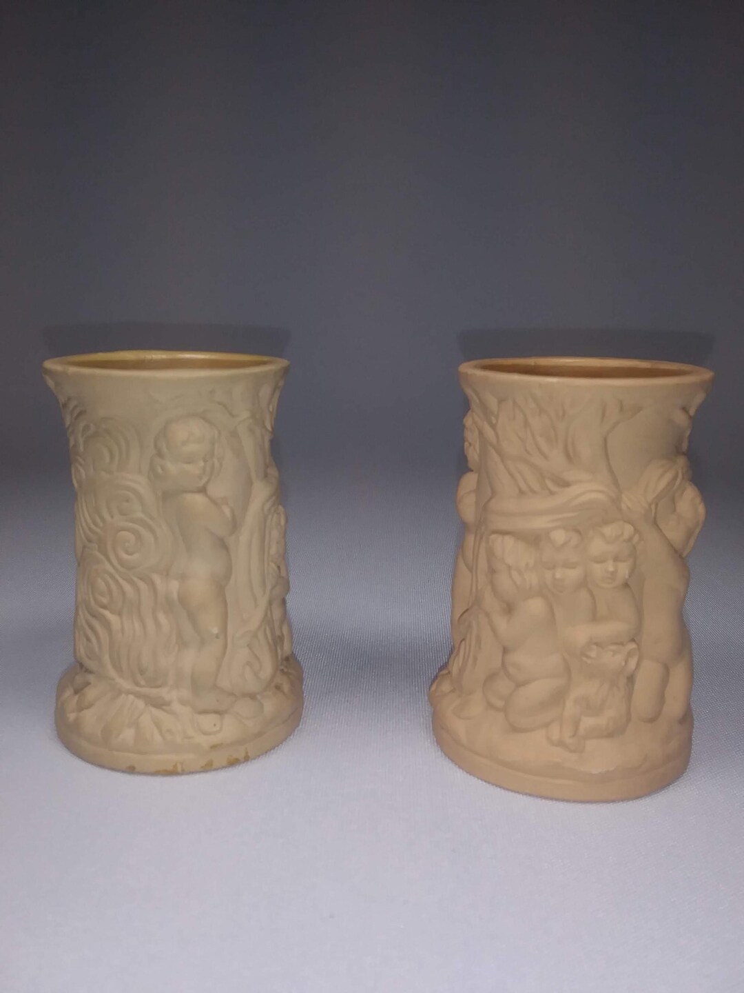 Antique Dini E Cellai Cherub Terracotta Vases Signa Italy No. B 358 ...