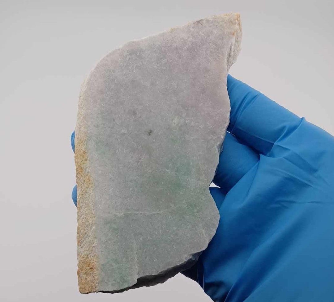 White & Green Jadeite Slab With Lavender Hue - 208g - Etsy