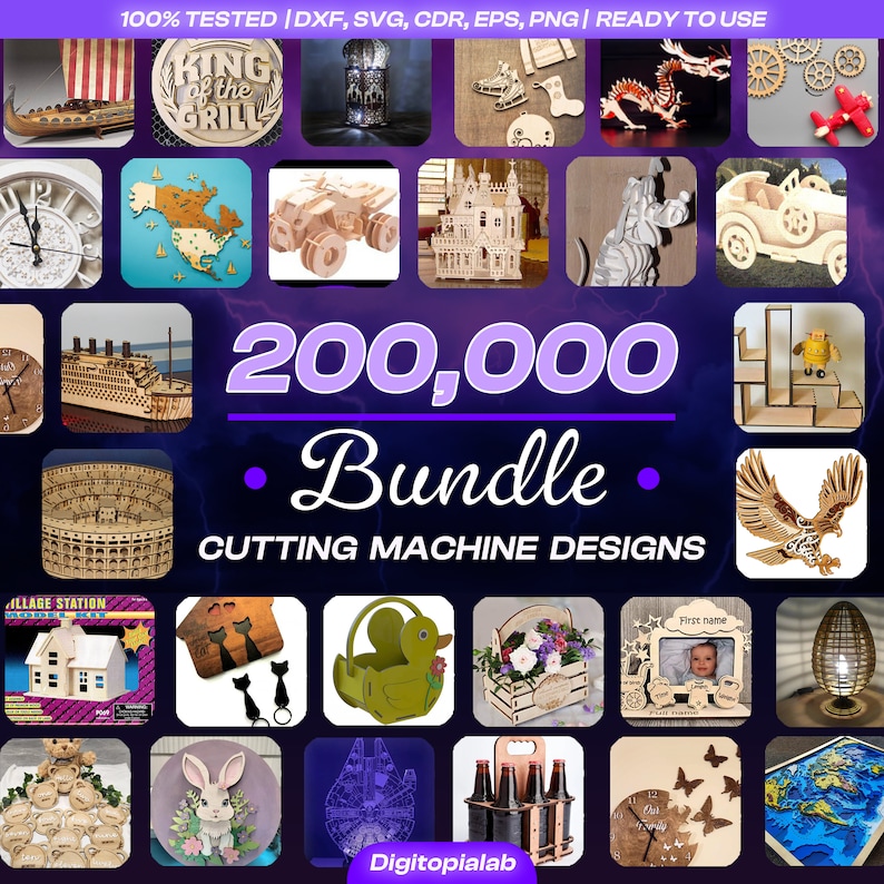 200.000 archivos DXF premium para CNC láser de plasma: diseños listos ...