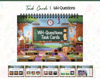 WH Questions Task Cards With Visuals - Sentence Comprehension Special ...