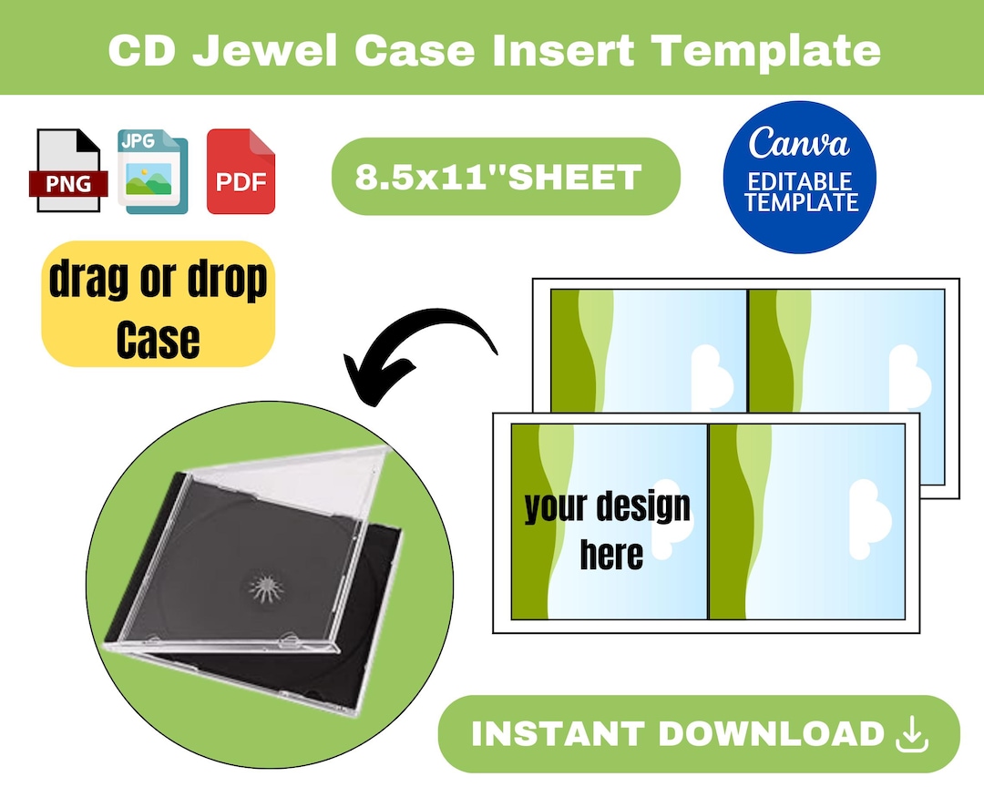 CD Jewel Case, CD Jewel Svg, Jewel Case Insert, CD Case, Jewel Case ...