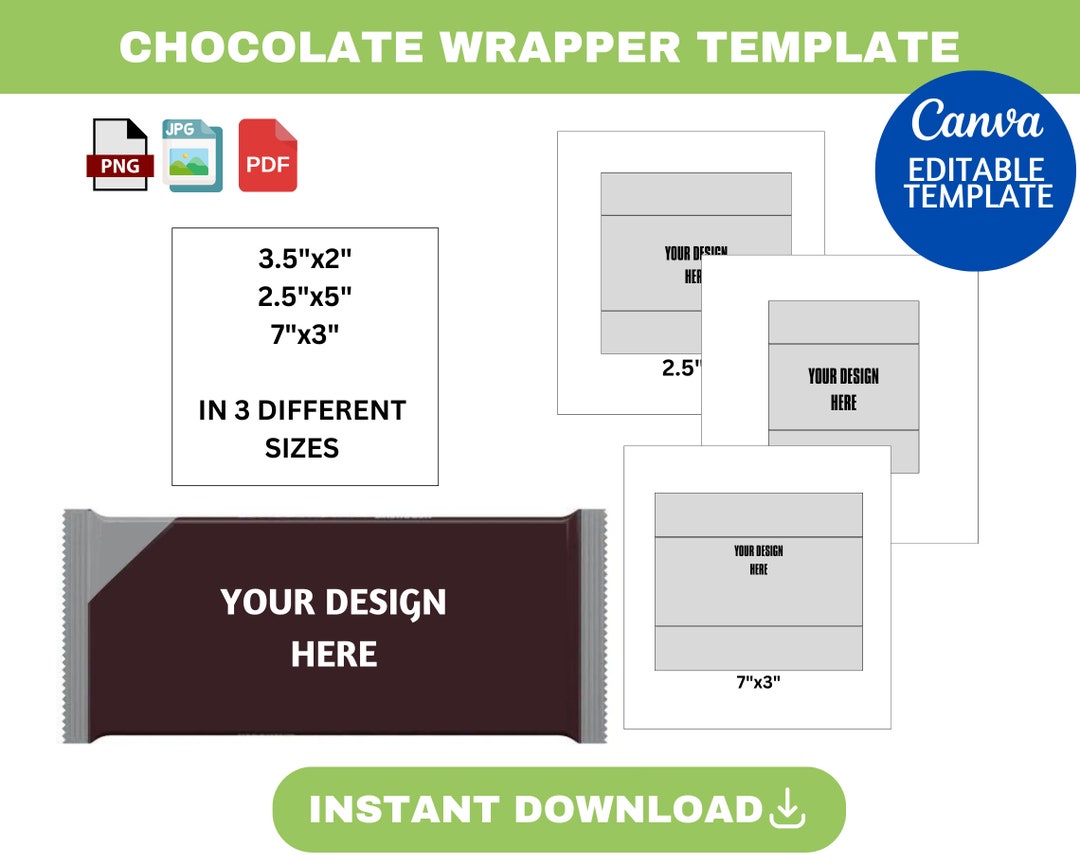 Chocolate Bar Wrapper Template, Candy Bar Wrapper, Wrapper Templates ...