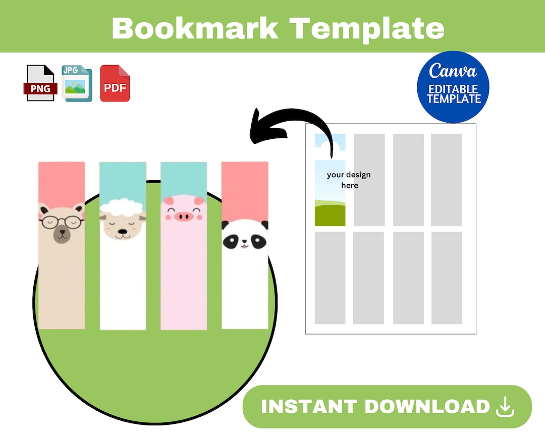 Bookmark Template, Bookmark Template SVG, Bookmark Label Tags, Bookmark ...