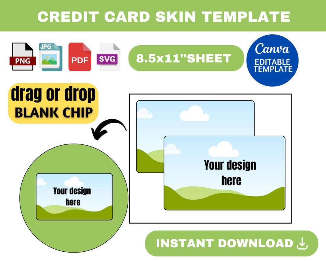 Credit Card Skin Template, Credit Card Skin, Debit Card Cover Template ...
