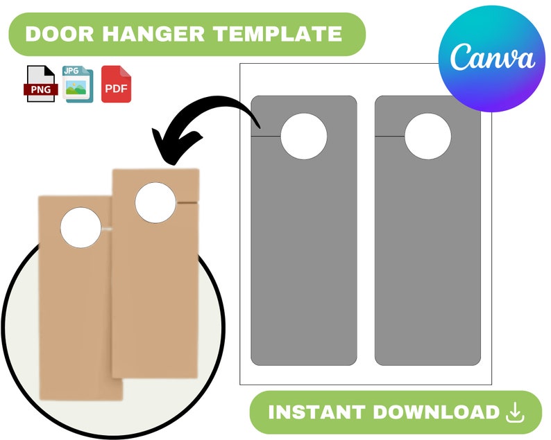 Door Hanger Template, Door Hanger SVG, Door Knob Hanger Svg, Door ...