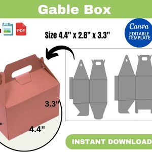 Gable Box Template, Gable Box SVG, Gift Box Svg, Party Favor Box ...