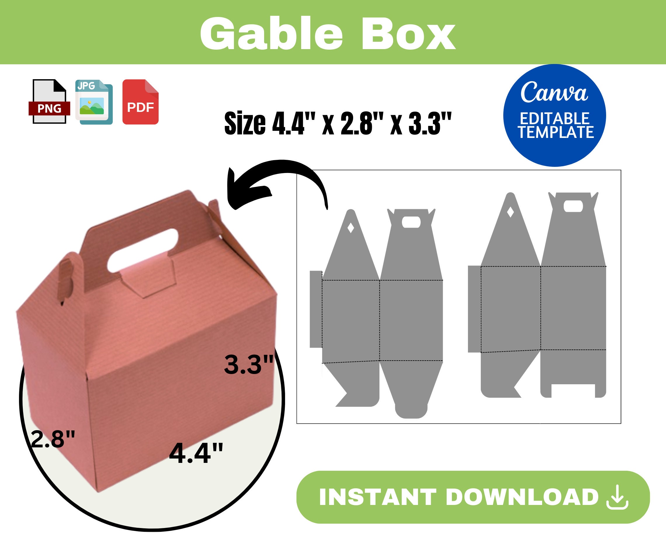 Gable Box Template, Gable Box SVG, Gift Box Svg, Party Favor Box ...