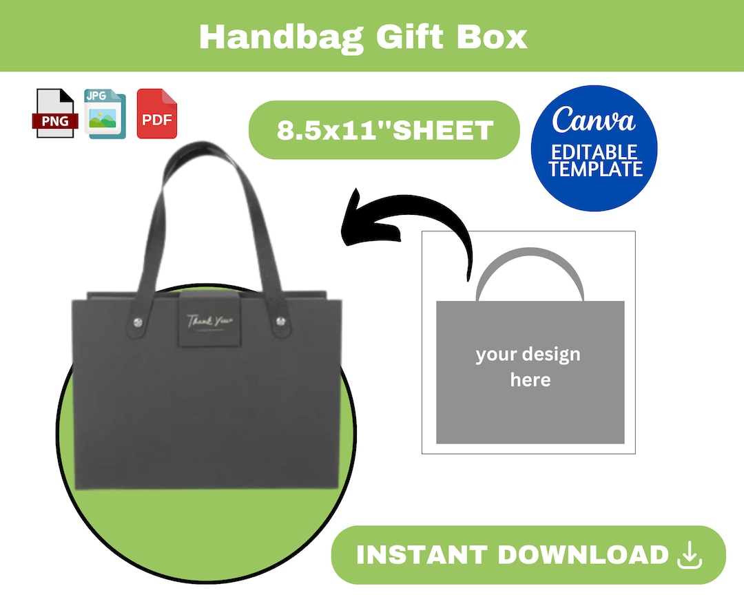 Handbag Gift Box, Handbag Gift Box SVG, Luxury Handbag Gift Box, Paper ...