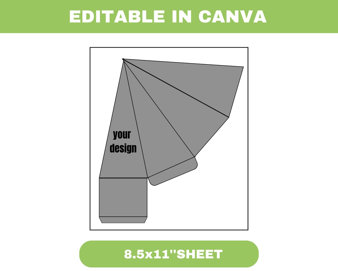 Pyramid Gift Box Template, Pyramid Favor Box, Cone Candy Box Template ...