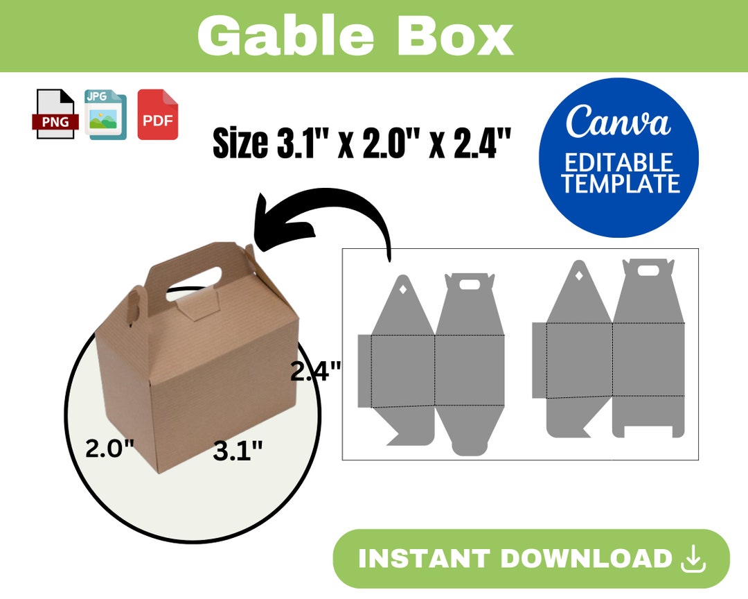 Gable Box Template, Gable Box SVG, Gift Box Svg, Party Favor Box ...