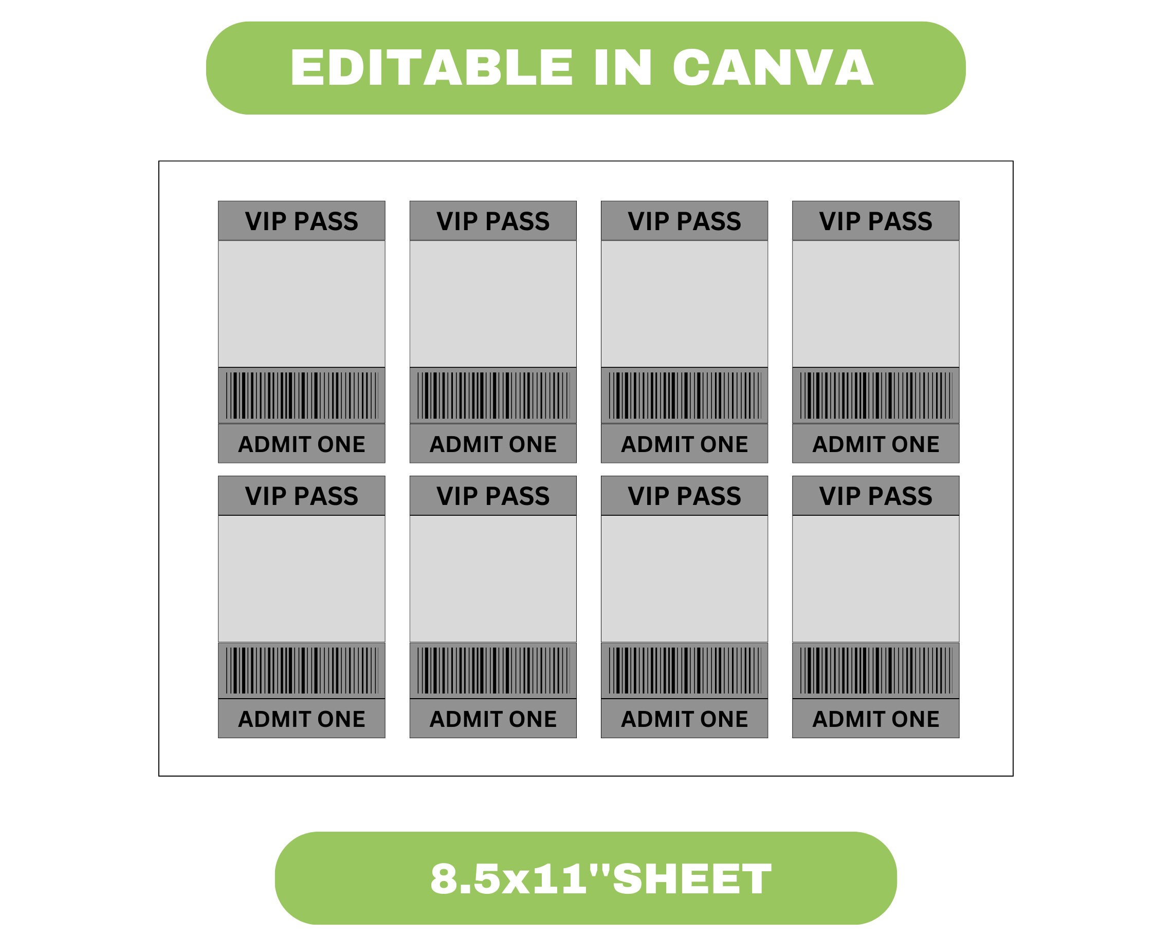 VIP Pass Template, VIP Party Pass Badge, Pass Blank Template, Name Card ...