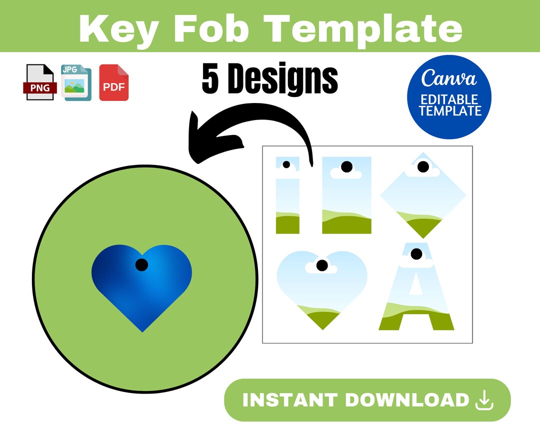 Key Fob Template, Folded Key Fob Template, Wristlet Sublimation ...